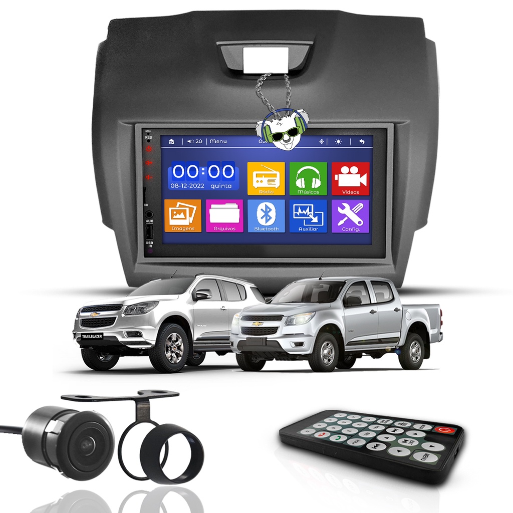 Kit Central Multimidia Universal Mp5 2 Din Espelhamento Bluetooth Gm Chevrolet S10 Trailblazer ...