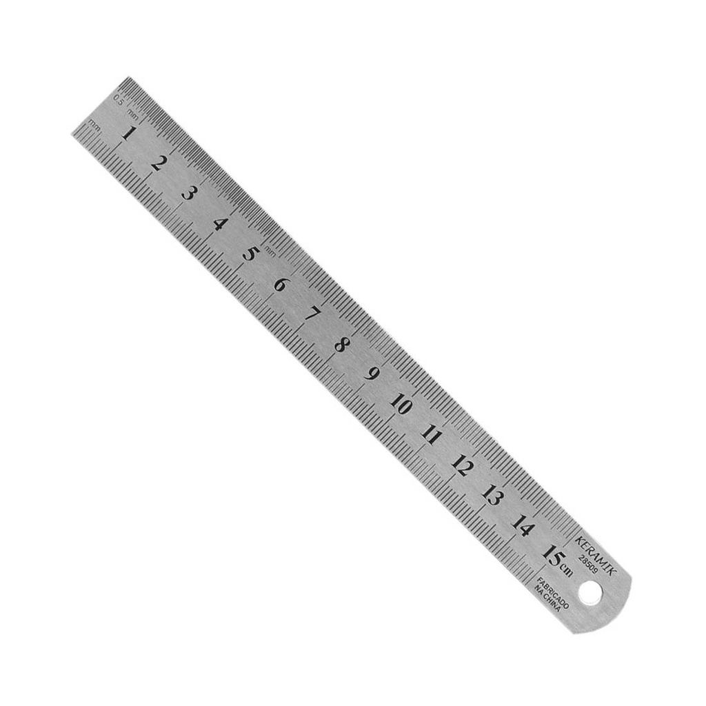 REGUA ACO INOX 020cm KERAMIK | Shopee Brasil