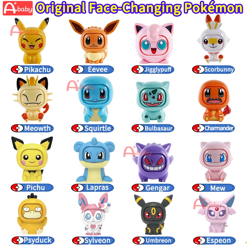 Pokemon Face-Changing Toy Action Figure Pikachu/Eevee/Jigglypuff/Babble ...
