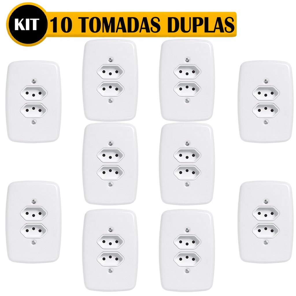 10 Tomadas Duplas 20A 4x2 Embutir Ideale Completa Oferta | Shopee Brasil