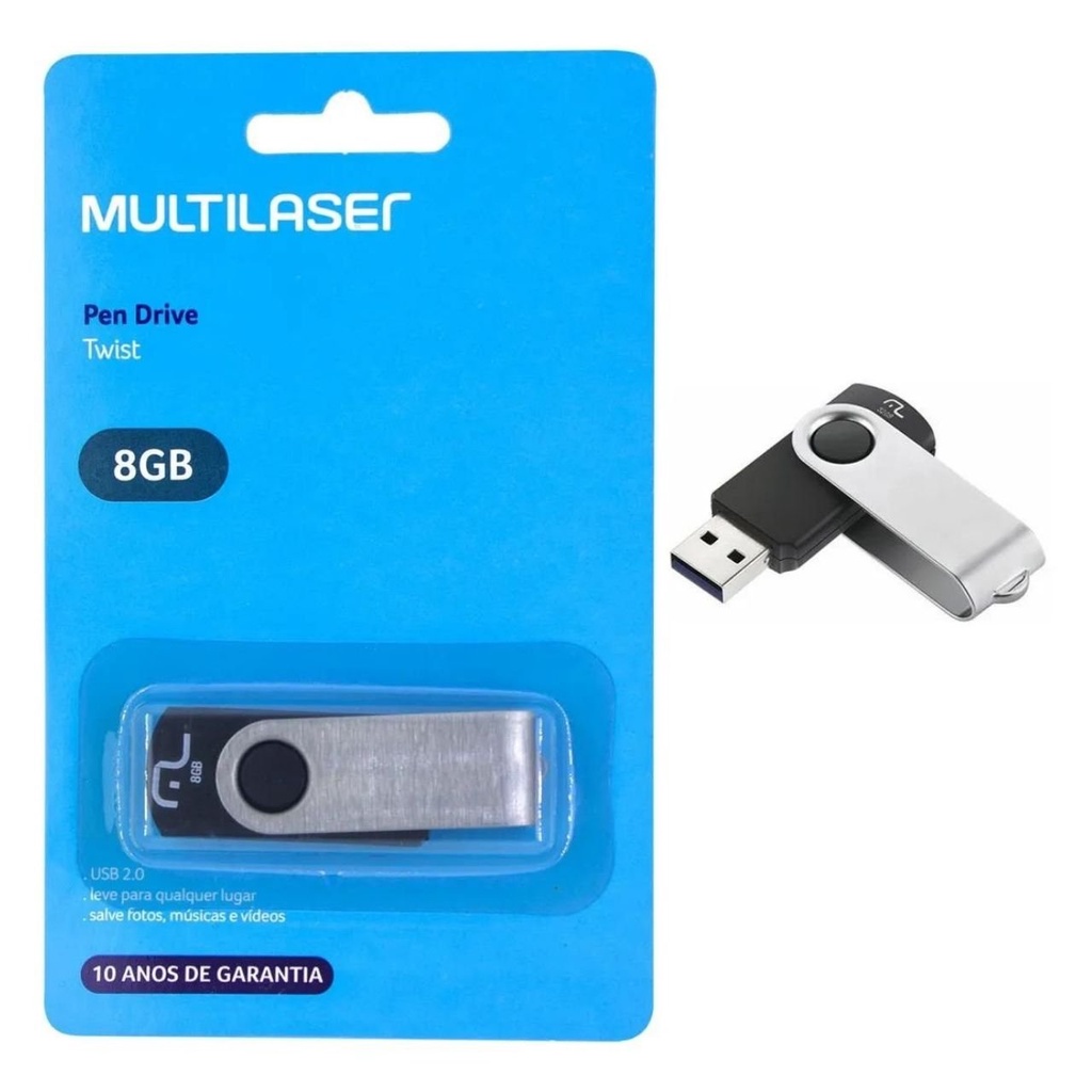 Pen Drive Multilaser 8GB Twist Original | Shopee Brasil