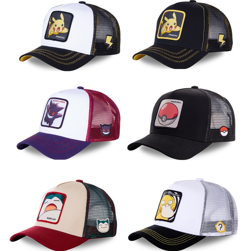 Boné De Beisebol Pokemon Pikachu Gengar Infantil Desenho Animado ...