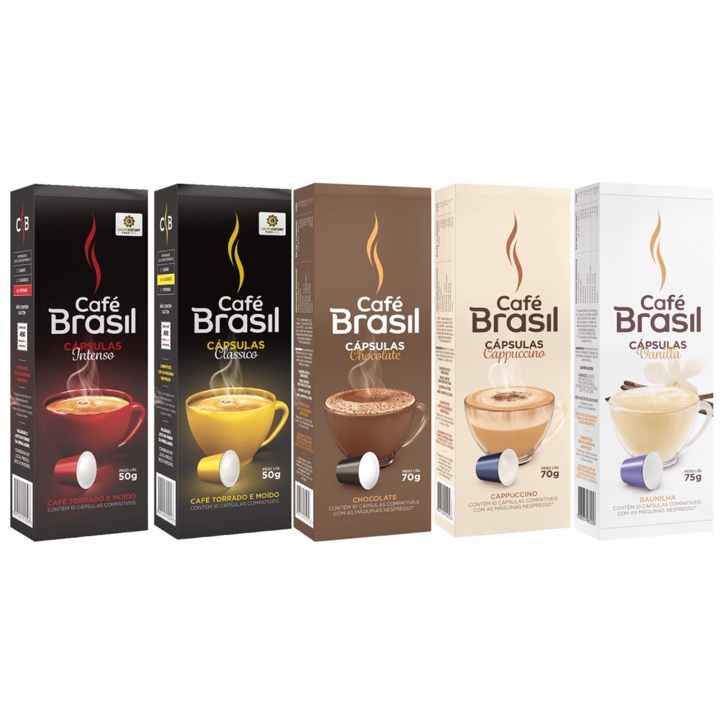 Kit 50 Capsulas Cafe Expresso e Bebida com Leite Nespresso | Shopee Brasil
