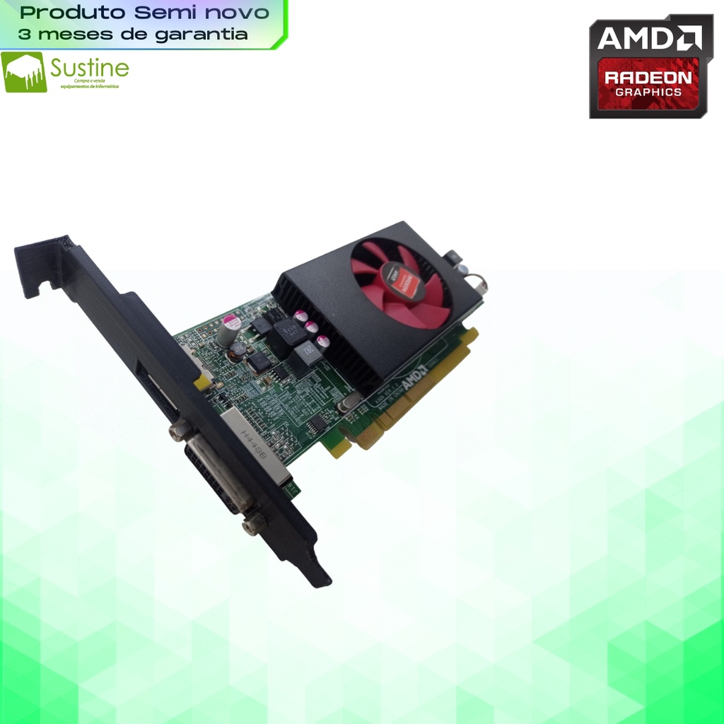 Placa De Video Amd Radeon R5 240 1gb Gddr3 64Bits PCI E X16 Perfil alto ...
