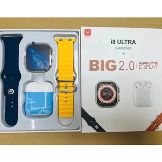 Fone De Ouvido I8 Ultra Smartwatch TWS 2 Em 1 Bluetooth Chamado 2.0 Polegadas Tela Iwo Series 8 ...