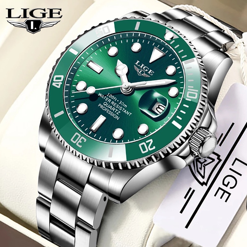 LIGE Men's Watches 30M Waterproof Date Clock Male Sports Watches Men ...