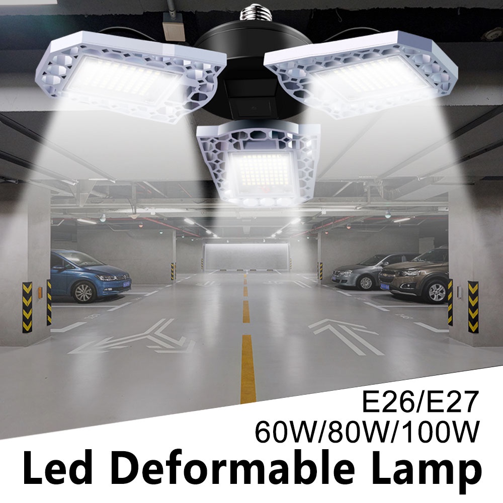 220V Luz LED Lâmpada De Garagem E27 De Teto Deformável Dobrável Alto ...