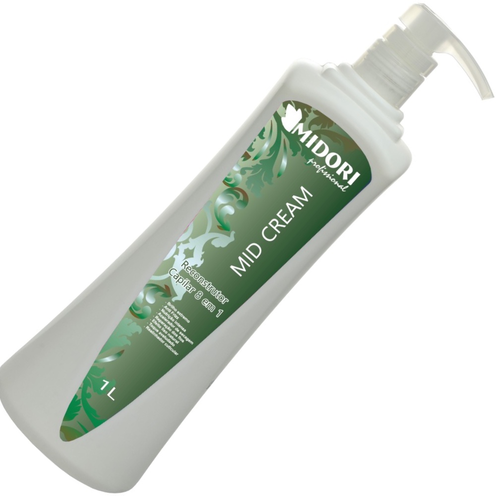 Mid Cream Reconstrutor Capilar 8 em 1 Midori Profissional 1L | Shopee ...