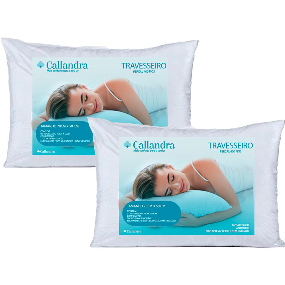 Kit 2 Travesseiros Callandra Percal 400 Fios | Shopee Brasil