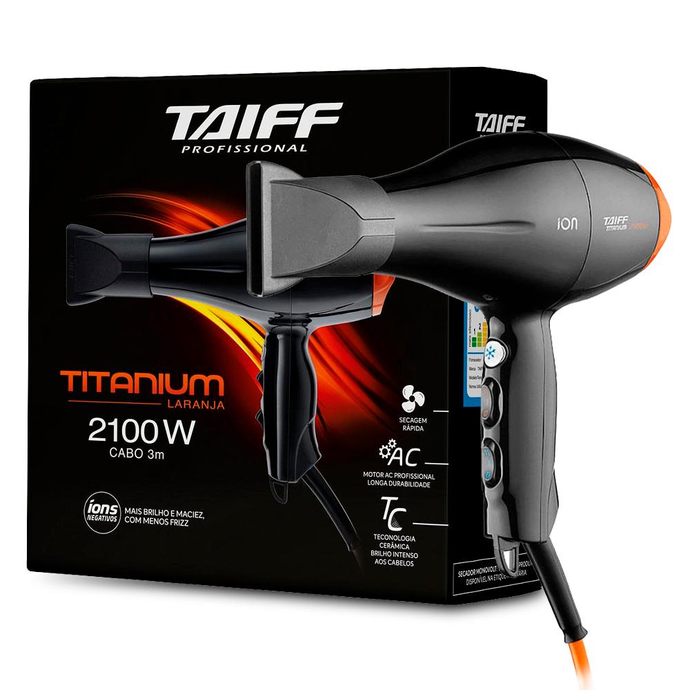 Secador de Cabelo Taiff Titanium 2100W Preto e Laranja | Shopee Brasil