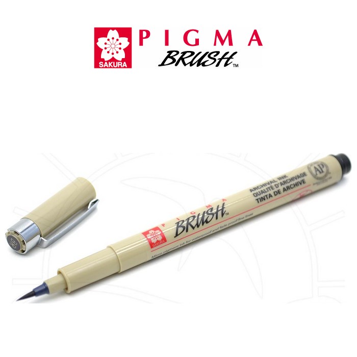 CANETA SAKURA PIGMA BRUSH PRETA | Shopee Brasil
