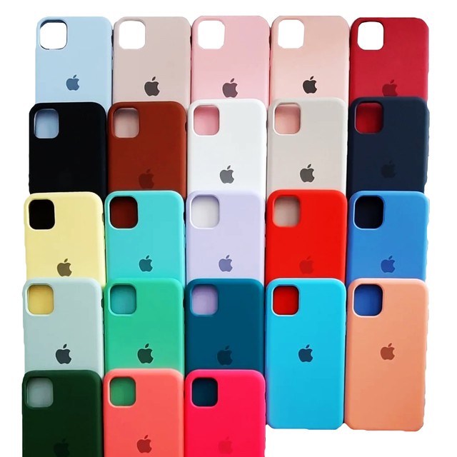 Capinha Capa Case iPhone 12 Mini de Silicone e Aveludadas Varias Cores ...