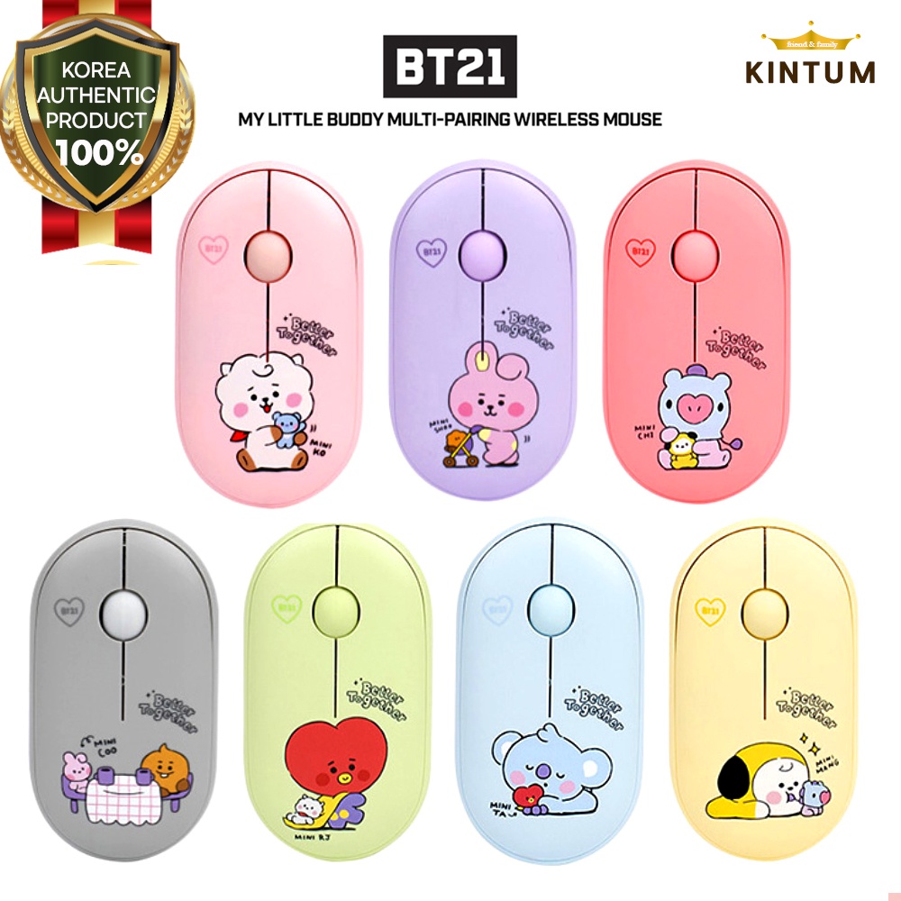 BT21 Mouse Meu Pequeno Buddy Multi Pairing Sem Fio Autêntico Presente ...