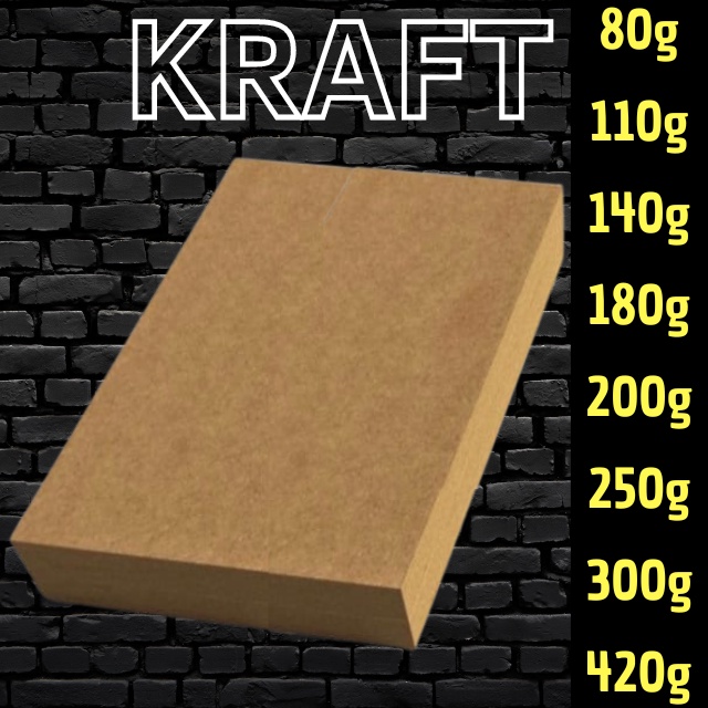 Papel Kraft Natural (Medidas A4, A3 e 30,5x30,5) 80g 110g 140g 180g 200g 250g 300g 420g | Shopee ...
