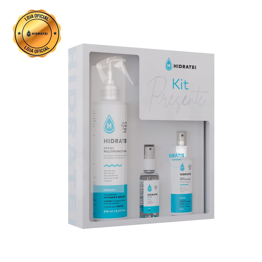 Kit Presente: Hidratei Spray + Spray Travel + SOS | Shopee Brasil