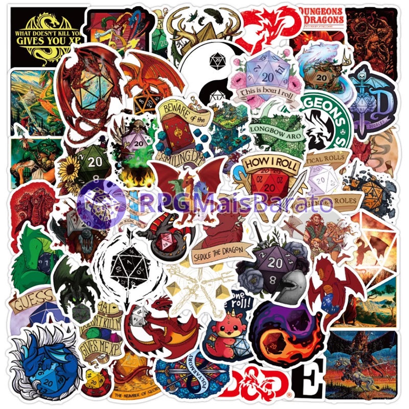Pack 50 Adesivos [RPG] | Shopee Brasil
