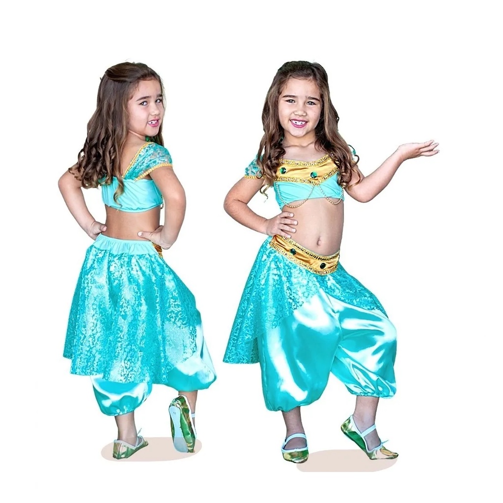 Fantasia Jasmine Odalisca Princesa Infantil Carnaval Festas | Shopee Brasil