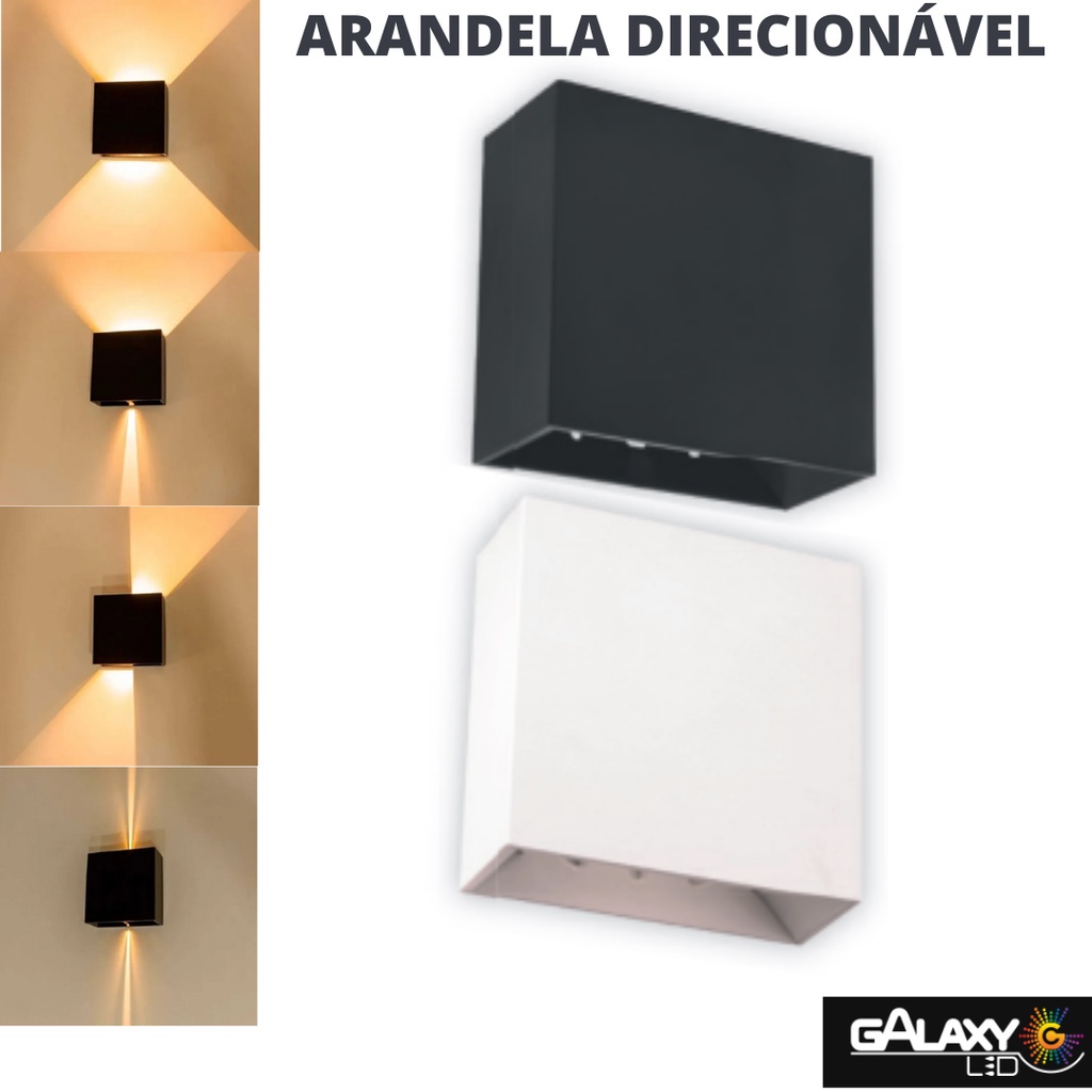 Arandela Preta/branca Concept Led 4w Facho Ajustável 3000K | Shopee Brasil