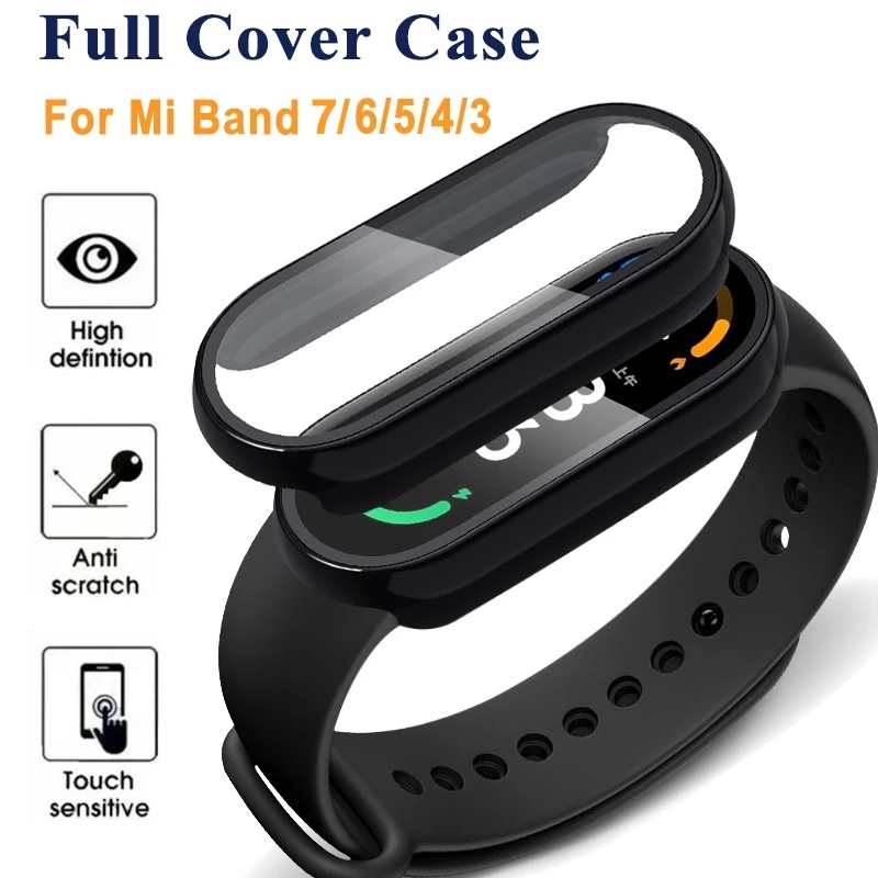 2 Em 1 Estojo Protetor De Tela + Película 3D Para Xiaomi Mi Band 7 6 5 4 3 Capa Protetora De ...