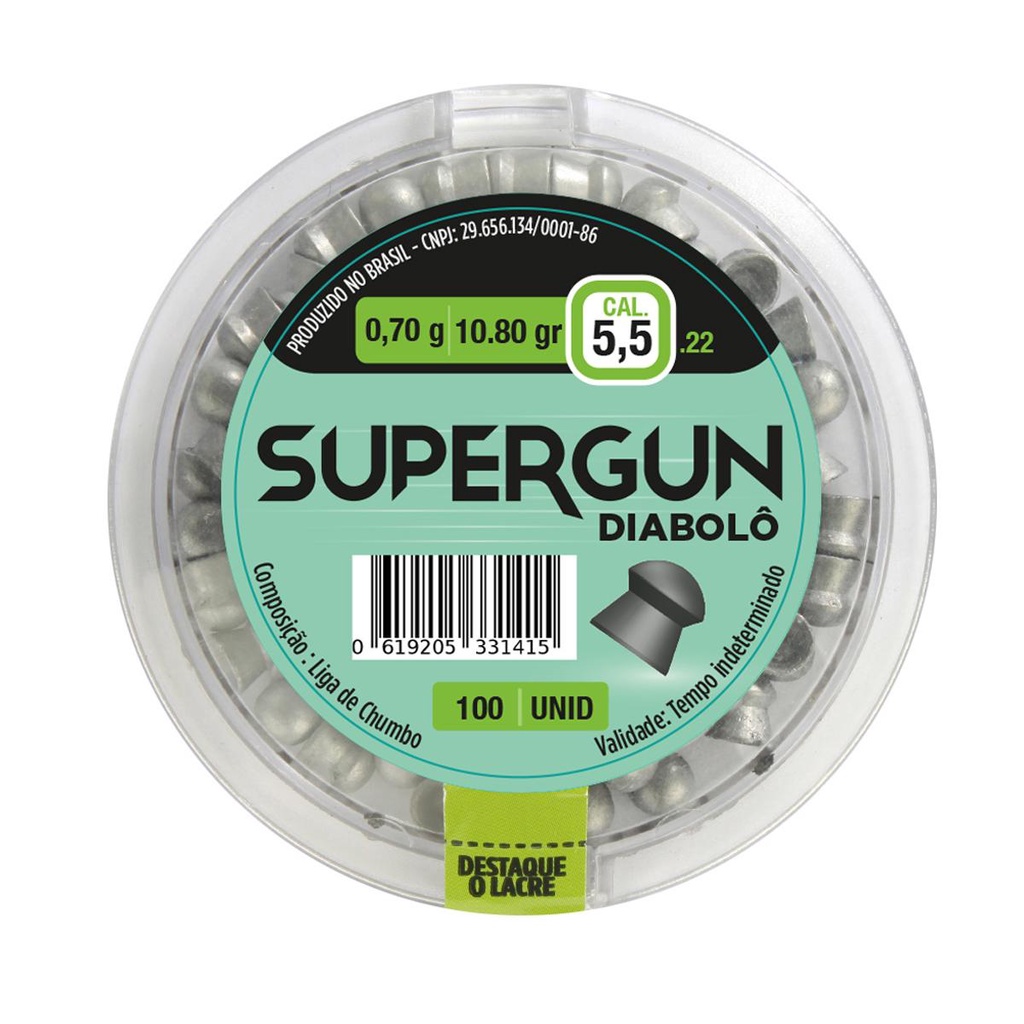 Chumbinho Supergun 5.5mm 100 Unidades – Technogun | Shopee Brasil