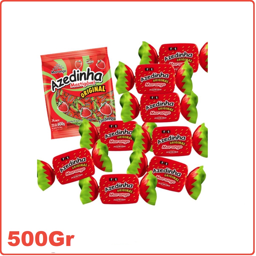 BALA AZEDINHA MORANGO C/ 500GR | Shopee Brasil
