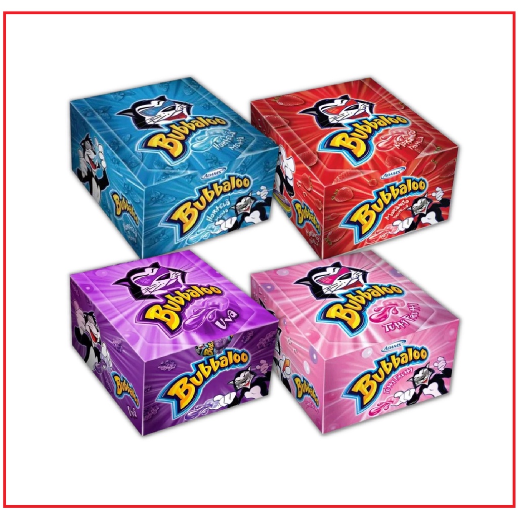 CHICLE BUBBALOO CX C/60UN - 4 SABORES | Shopee Brasil