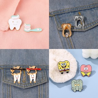 Broche Criativo De Dente Fofo De Esmalte Saúde Médica Dentes Formato De ...