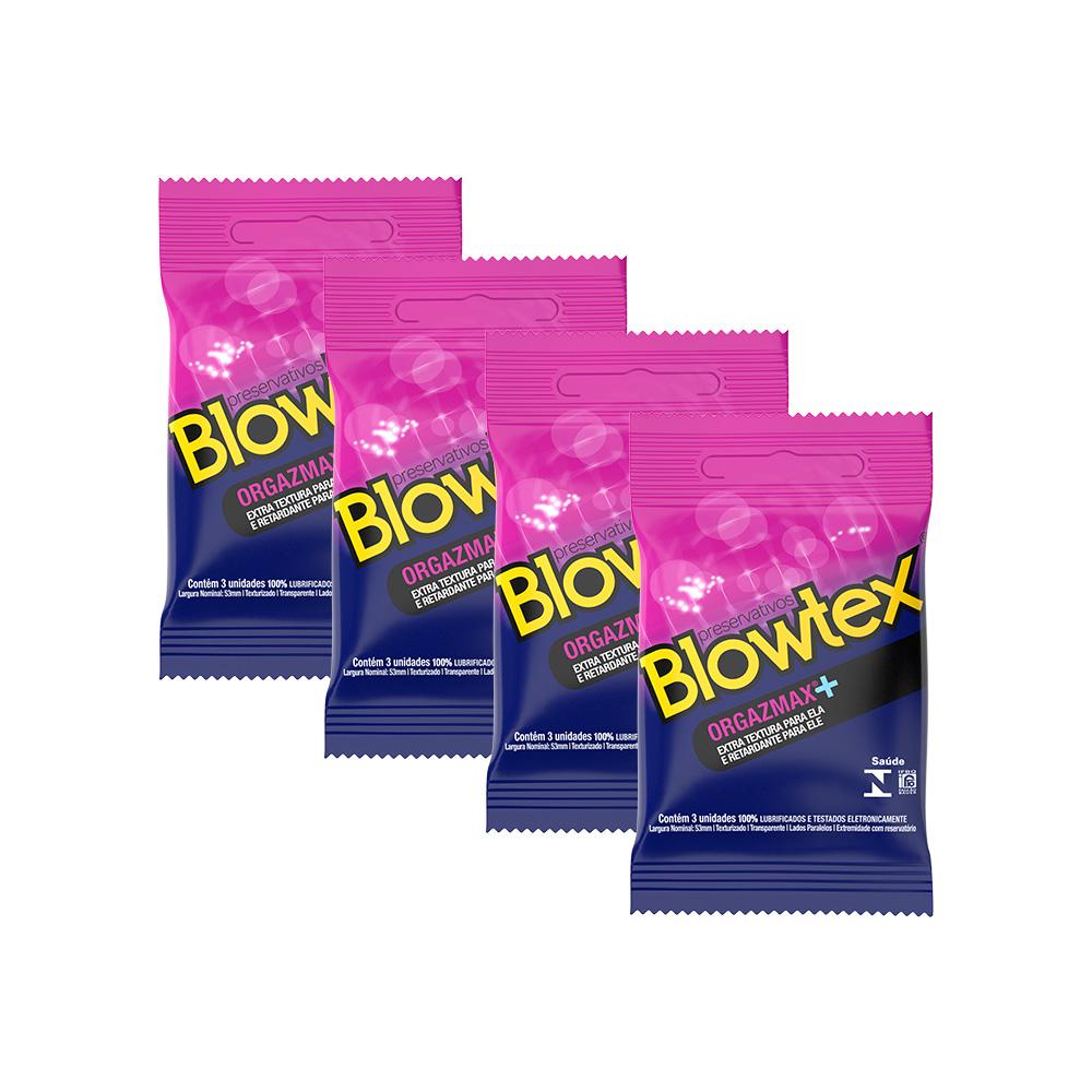 Kit 4 Pacotes Preservativo Blowtex Orgazmax C/ 3 Unidades Cada | Shopee ...
