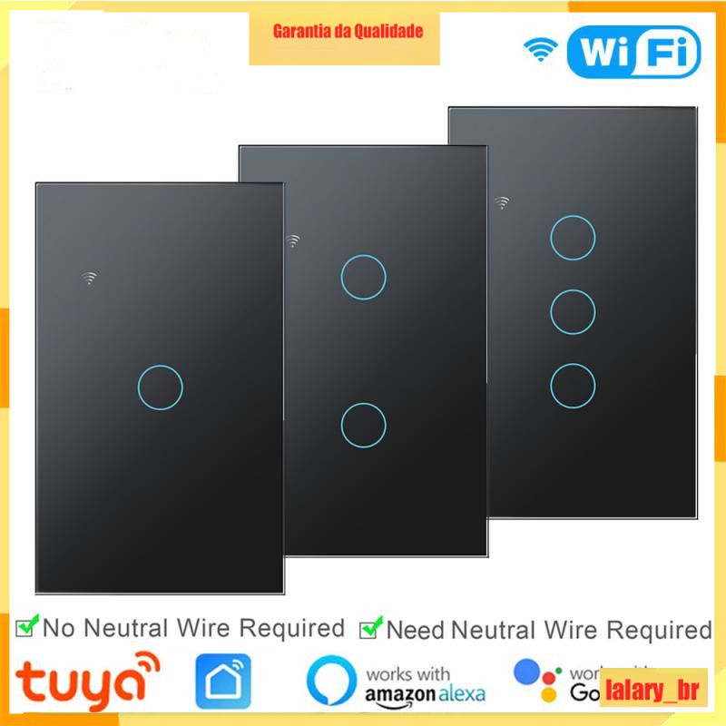 Tuya wifi interruptor inteligente ue/eua 1/2/3/4 gang luzes de parede ...