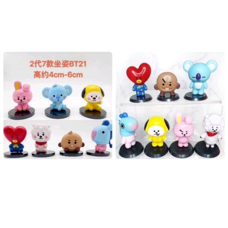 Conjunto De Figuras Bt21 7 bts Toy topper | Shopee Brasil