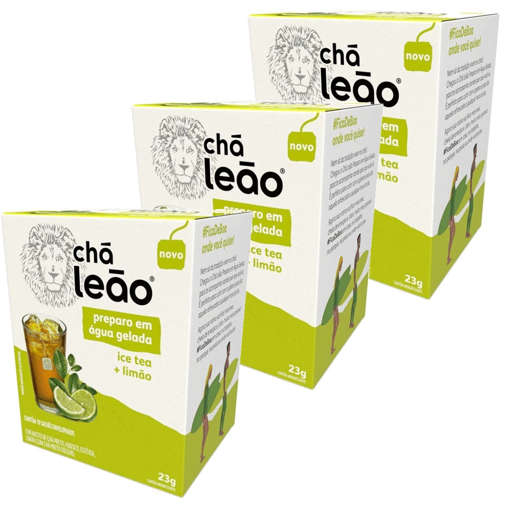 Kit 3x CHA LEAO AGUA GELADA ICE TEA COM LIMAO 10X23 | Shopee Brasil