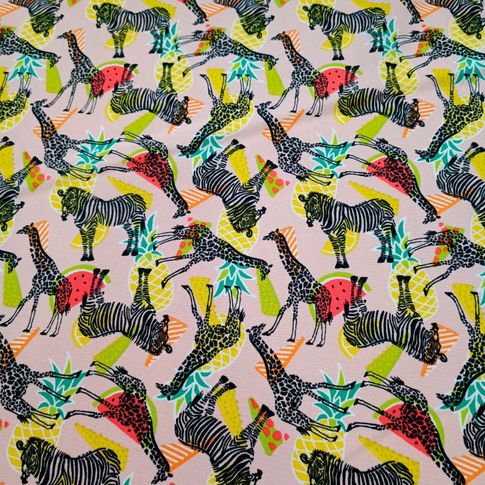 Tecido Oxford Estampado Zebra e Girafa Colorida - 50cm x 1,50 | Shopee ...