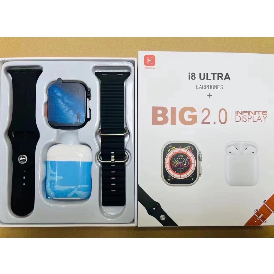 Fone De Ouvido I8 Ultra Smartwatch TWS 2 Em 1 Bluetooth Chamado 2.0 Polegadas Tela Iwo Series 8 ...