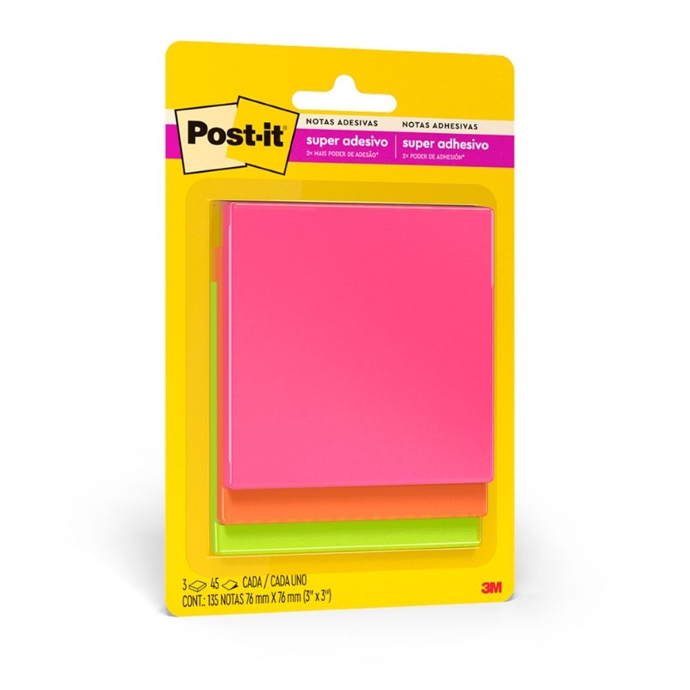 Bloco Post-it® Cascata 3 Blocos de 76mmx76mm 45 folhas cada | Shopee Brasil