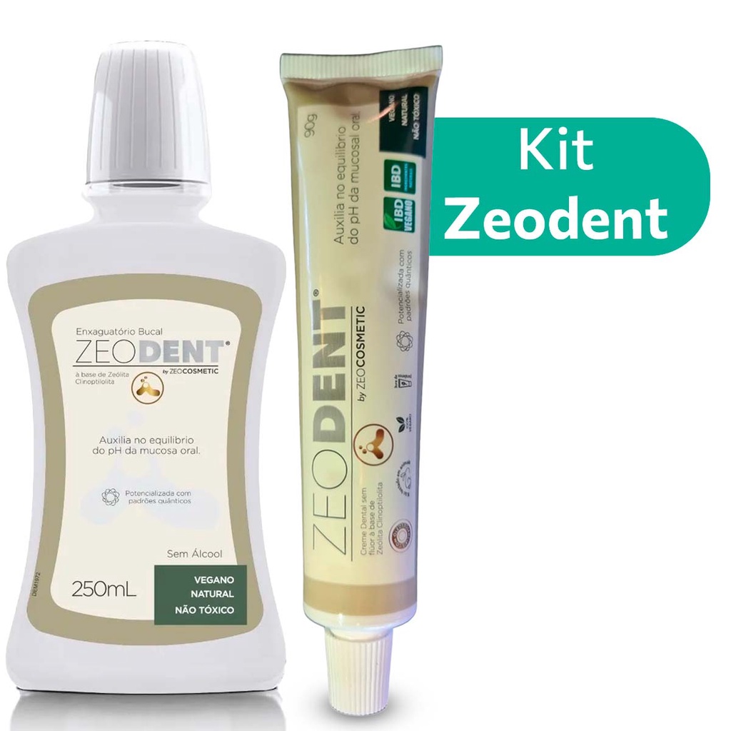 Kit Zeodent Creme Dental + Enxaguante Bucal Zeolita | Shopee Brasil
