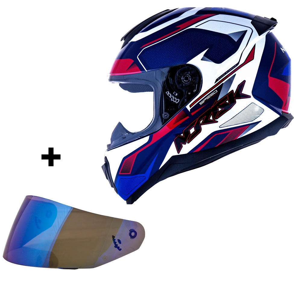 Capacete Norisk Razor Speedmax Masculino + Viseira Azul | Shopee Brasil