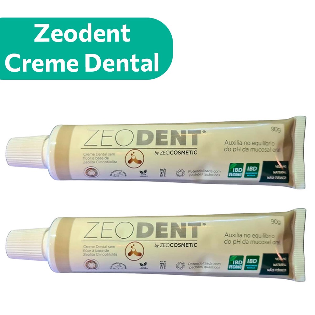 2 Zeodent Creme Dental Sem Flúor Base Zeólita Clinoptilolita Vegano do ...