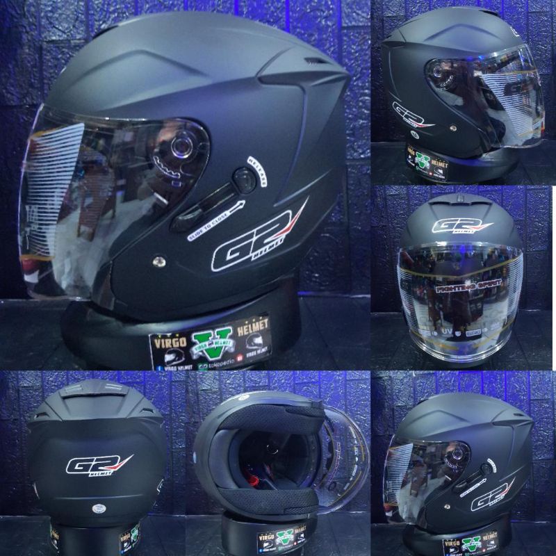 Capacete G2 optimax SOLID BLACK Com Viseira Dupla | Shopee Brasil
