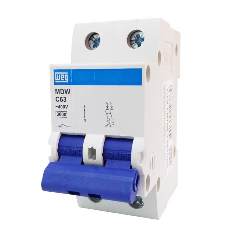 Mini Disjuntor Din Weg 63A Bipolar Curva C MDW-C63-2 | Shopee Brasil