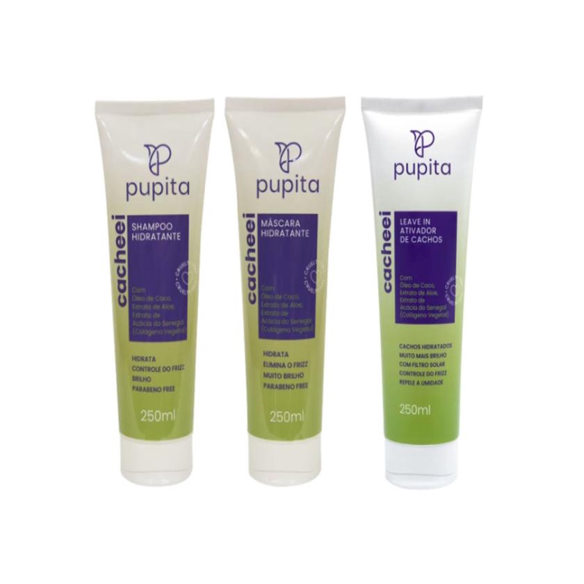 Kit Pupita Cacheei - Shampoo + Mascara + Ativador 3x250ml | Shopee Brasil