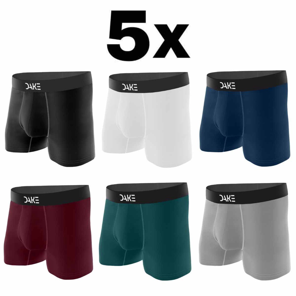 Kit Com 5 Cuecas Boxer Box Lisa Masculina Adulto Dake Original | Shopee ...