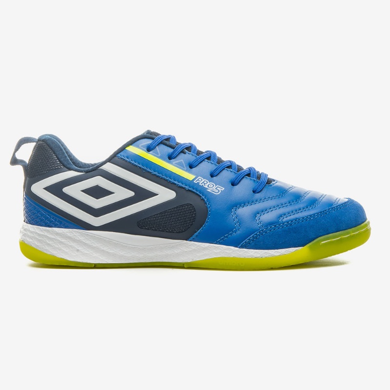 Chuteira Futsal Umbro Pro 5 Bump (royal/white/lime) | Shopee Brasil