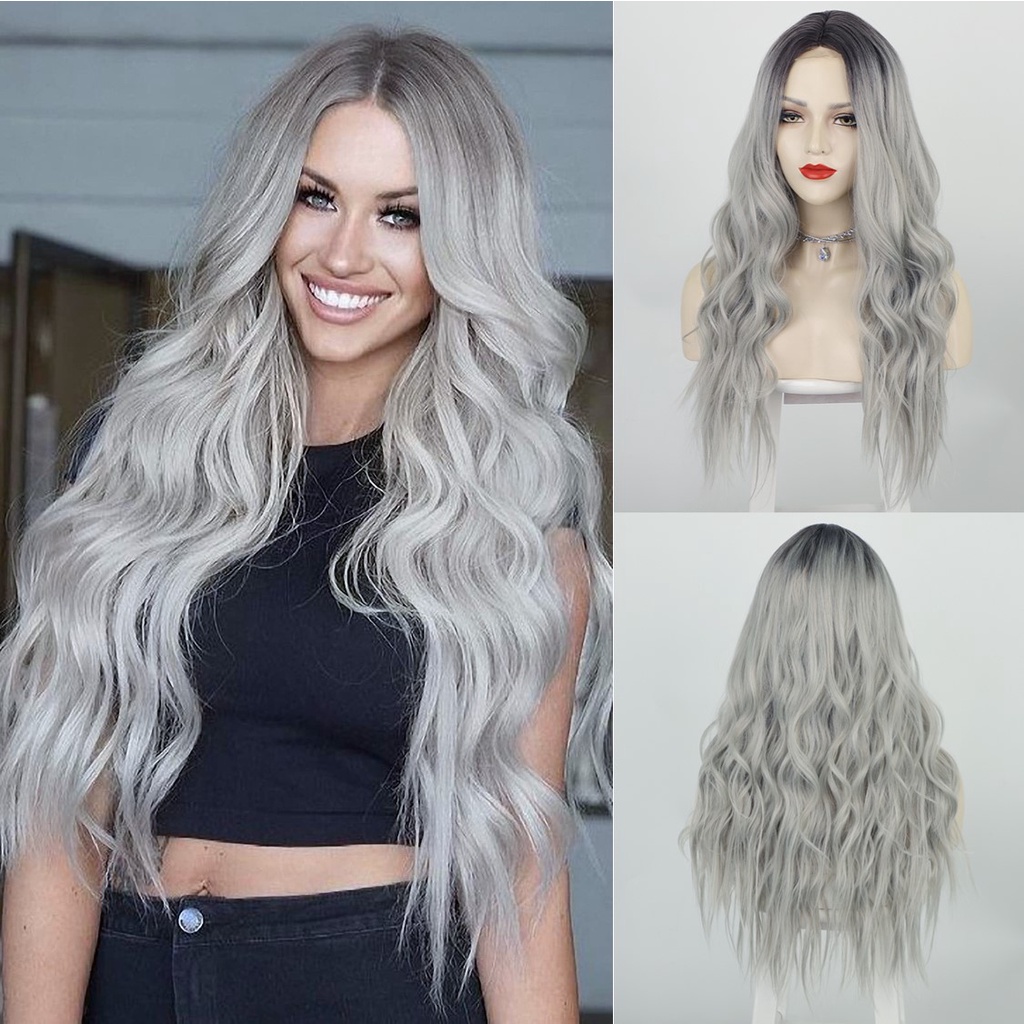 BR249 wig Peruca cacheada cinza lace cabelo orgânica cacheado moda ...