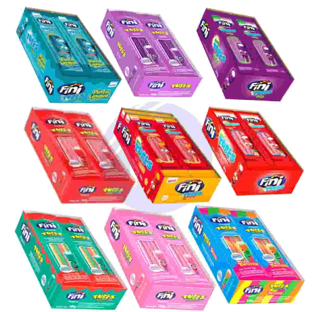 Bala Mini Fini Tubes 12 unidades de 15g Escolha o Sabor - Desconto no Preço