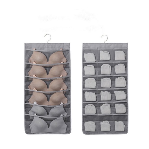Cabide Organizador De Guarda Roupas Com 24 Bolsos Sutia Calcinha Cueca Meia Sapato | Shopee Brasil