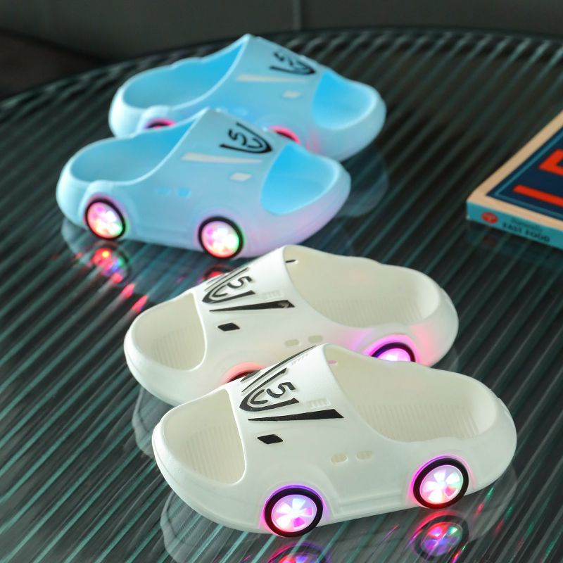 Chinelos Infantis selipar Boy's/Girl's Luminous car light up Sapatos Led Girl Kasut | Shopee Brasil