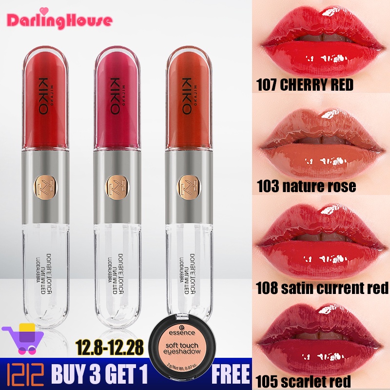 Itália KIKO milano Lip Gloss Ilimitado Toque Duplo 6ml Batom 103 Rosa Natural 108 Cetim Corrente ...