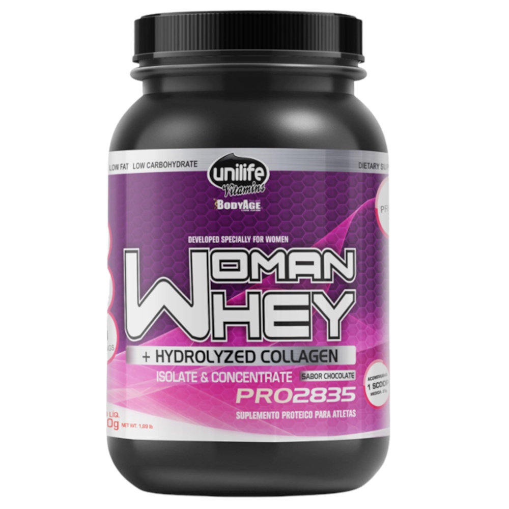 WHEY PROTEIN WOMAN Mulher Isolado Concentrado com Colágeno Sabor ...