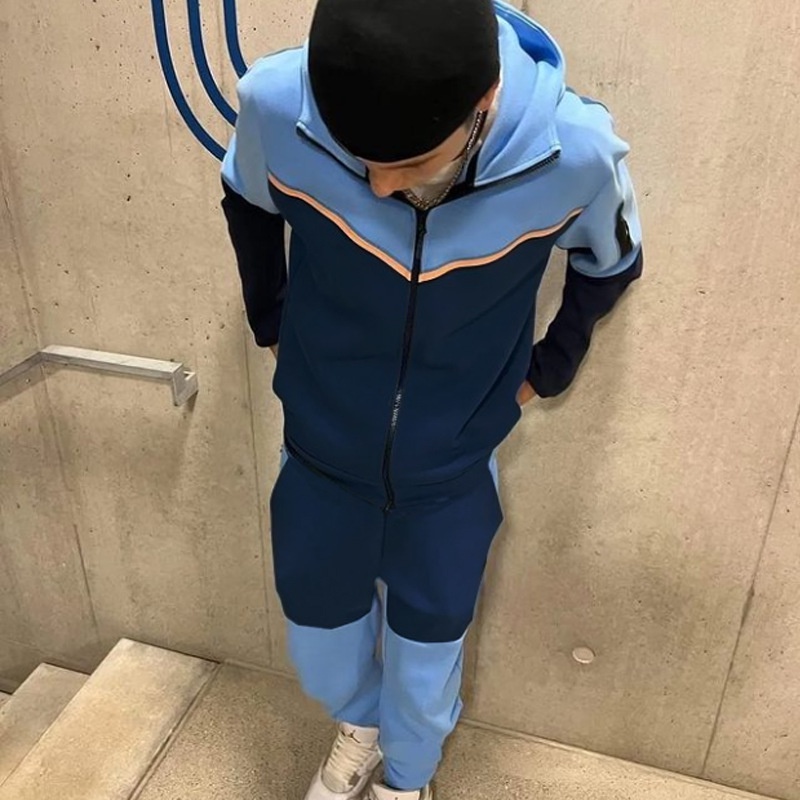 Terno esportivo masculino europeu americano moda Casual com capuz ...