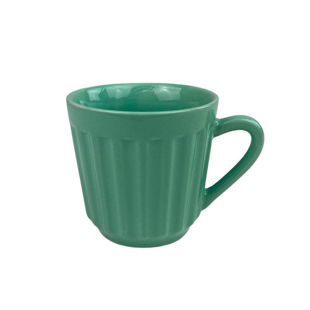 Caneca Canelada Verde em Cerâmica 150ml | Shopee Brasil